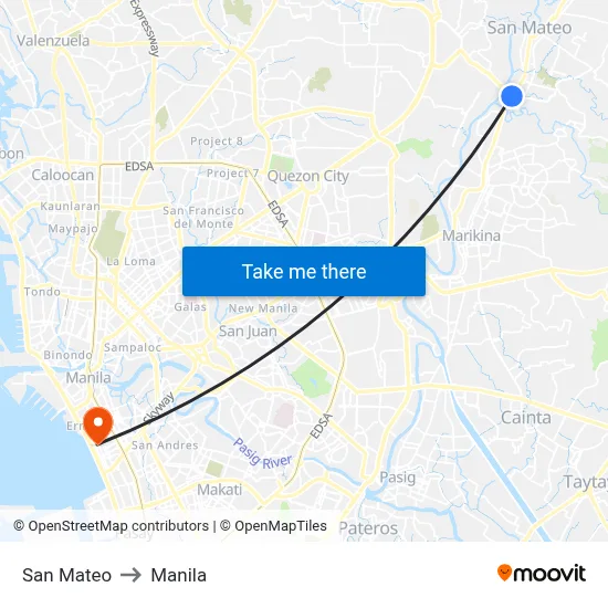 San Mateo to Manila with public transportation