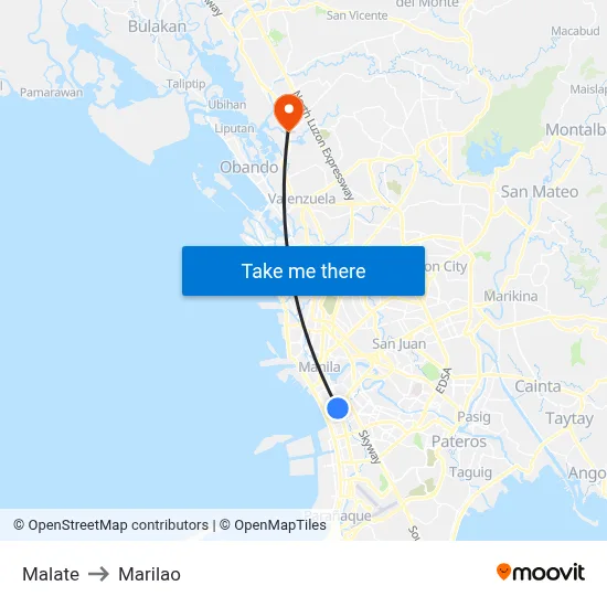 Malate to Marilao with public transportation