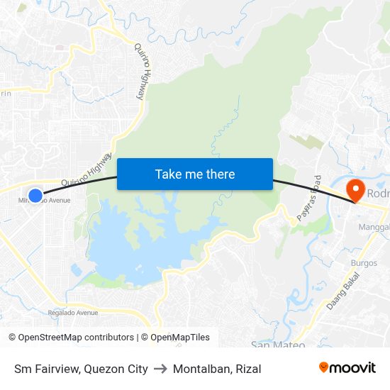 Sm Fairview, Quezon City to Montalban, Rizal with public transportation