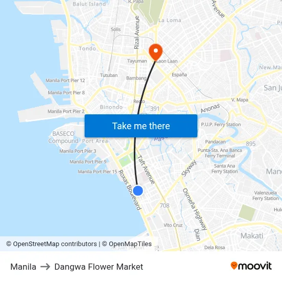 Manila to Dangwa Flower Market with public transportation