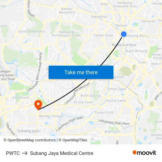 PWTC to Subang Jaya Medical Centre with public transportation