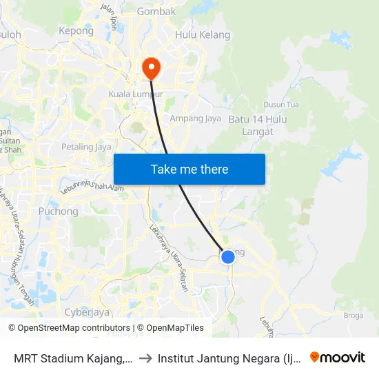 MRT Stadium Kajang, Pintu A (Kj822) to Institut Jantung Negara (Ijn ...