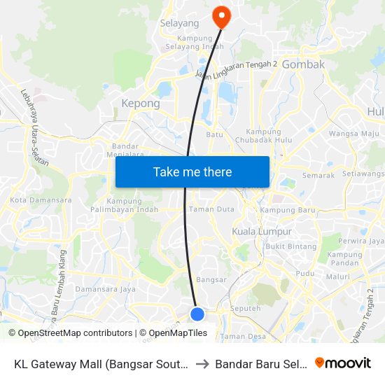 KL Gateway Mall (Bangsar South Shuttle) ke Bandar Baru Selayang dengan ...