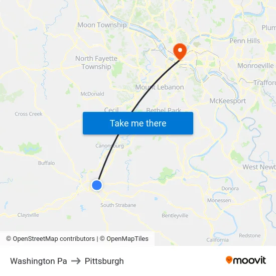 Washington Pa to Pittsburgh with public transportation
