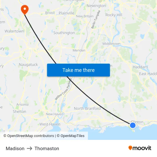 Madison to Thomaston with public transportation