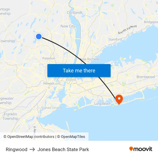 Ringwood to Jones Beach State Park with public transportation