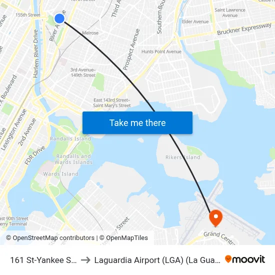 161 St-Yankee Stadium to Laguardia Airport (LGA) (La Guardia Airport ...