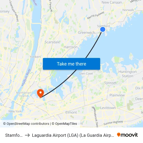 Stamford to Laguardia Airport (LGA) (La Guardia Airport) with public ...