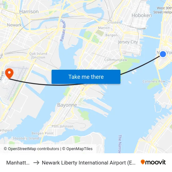 Manhattan to Newark Liberty International Airport (EWR) with public transportation
