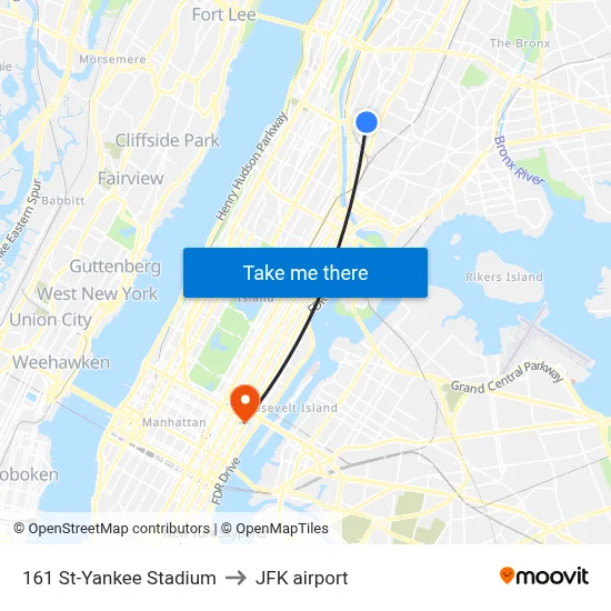 161 St-Yankee Stadium to JFK airport with public transportation