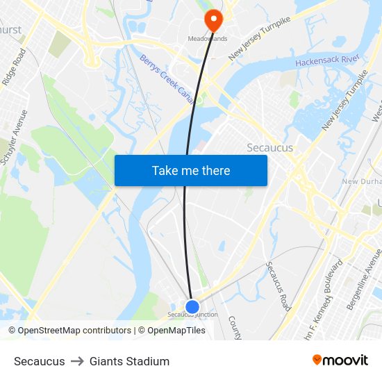 Secaucus to Giants Stadium with public transportation