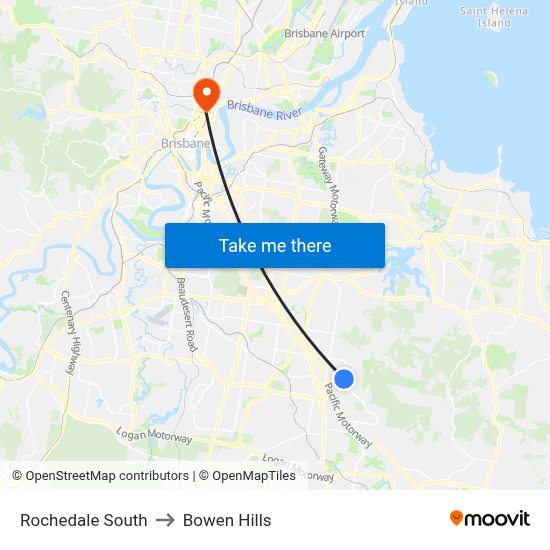 Rochedale South to Bowen Hills with public transportation