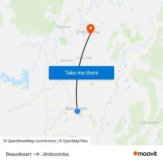 Beaudesert a Jimboomba con transporte público