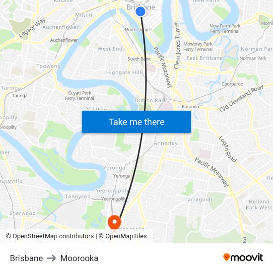 Brisbane to Moorooka with public transportation
