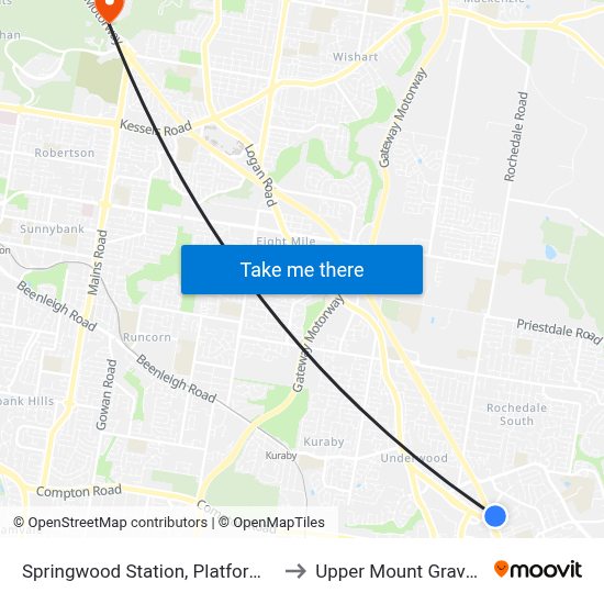 Springwood Station, Platform 1 to Upper Mount Gravatt with public ...