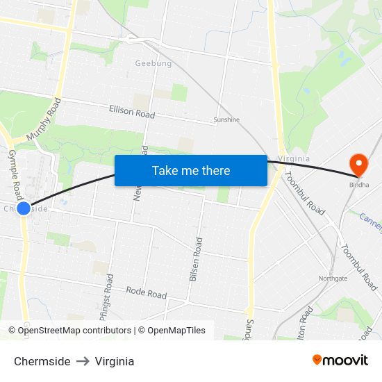 Chermside to Virginia with public transportation