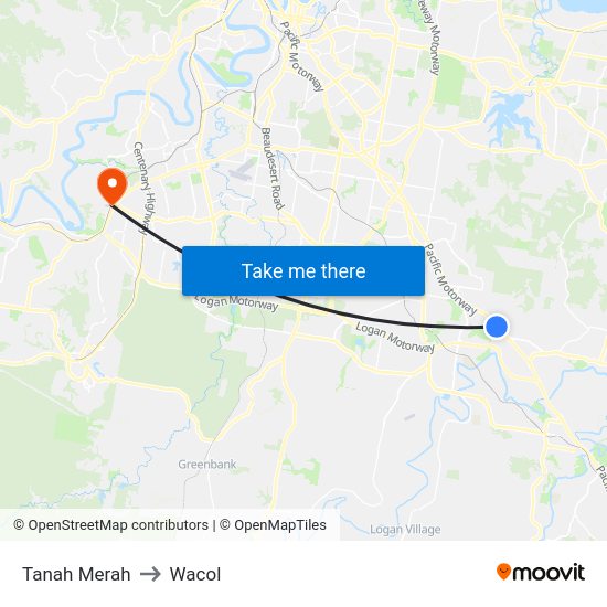 Tanah Merah to Wacol with public transportation