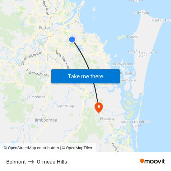 Belmont to Ormeau Hills with public transportation