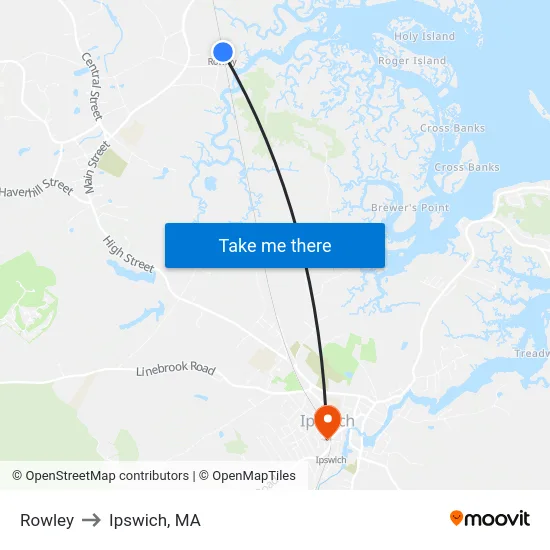 Rowley to Ipswich, MA with public transportation