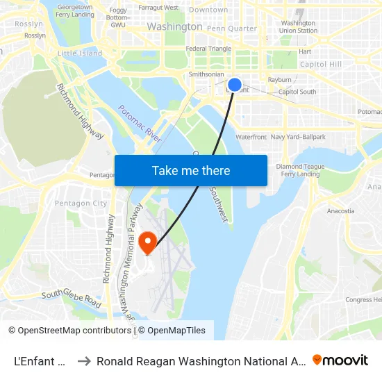 L'Enfant Plaza to Ronald Reagan Washington National Airport (Dca) with ...