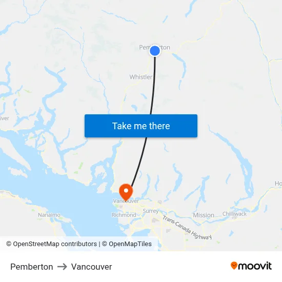 Pemberton to Vancouver with public transportation
