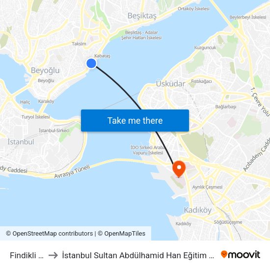 Findikli - Beşiktaş Yönü to İstanbul Sultan Abdülhamid Han Eğitim ve ...