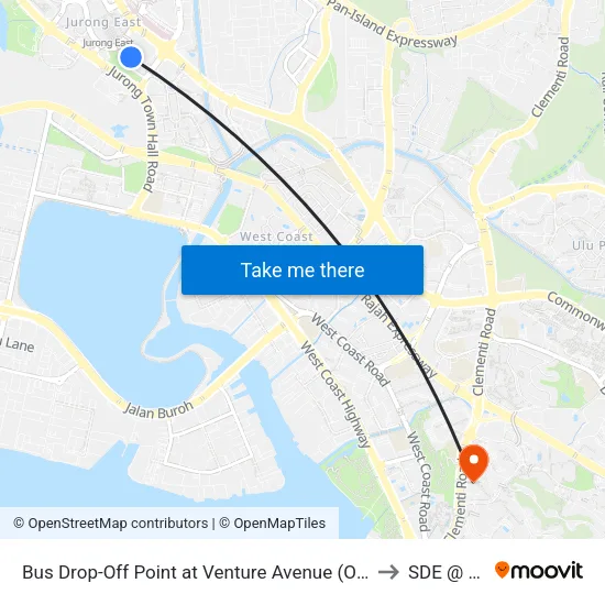 搭乘公共交通工具从的Bus Drop-Off Point at Venture Avenue (Opp Big Box)到SDE @ NUS