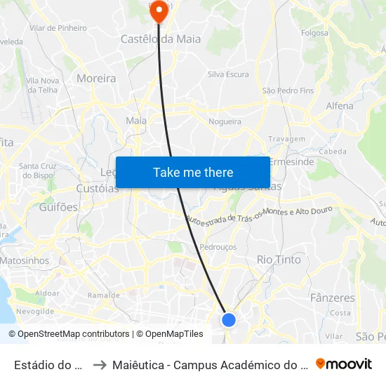 Estádio do Dragão para Maiêutica - Campus Académico do Ismai e Ipmaia ...