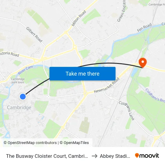 The Busway Cloister Court, Cambridge to Abbey Stadium with public ...