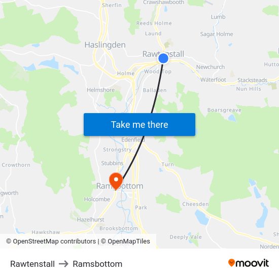 Rawtenstall to Ramsbottom with public transportation