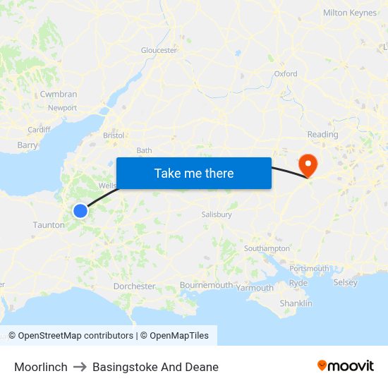 Moorlinch to Basingstoke And Deane with public transportation