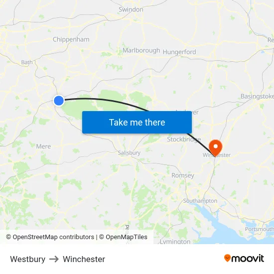 Westbury to Winchester with public transportation