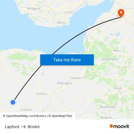 Lapford to Bristol with public transportation