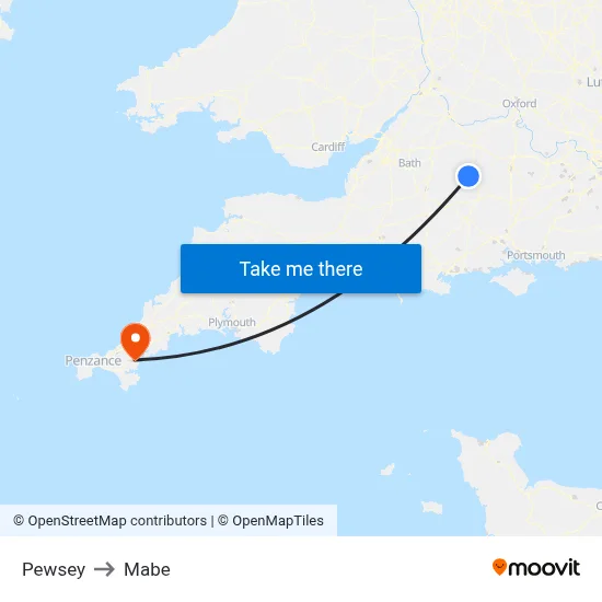 Pewsey to Mabe with public transportation