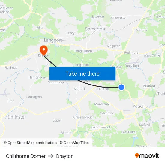 Chilthorne Domer to Drayton with public transportation