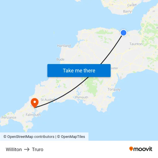 Williton to Truro with public transportation