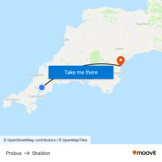 Probus to Shaldon with public transportation