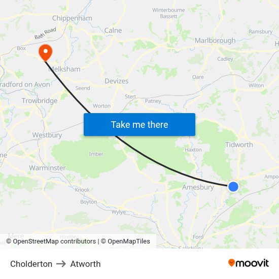Cholderton to Atworth with public transportation