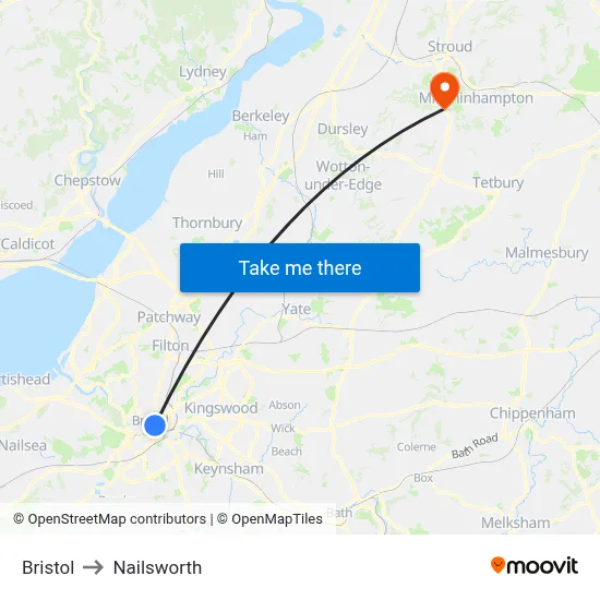 Bristol to Nailsworth with public transportation