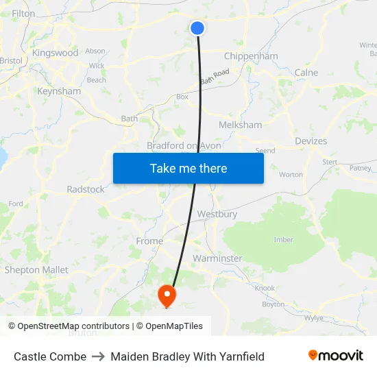 Castle Combe to Maiden Bradley With Yarnfield with public transportation