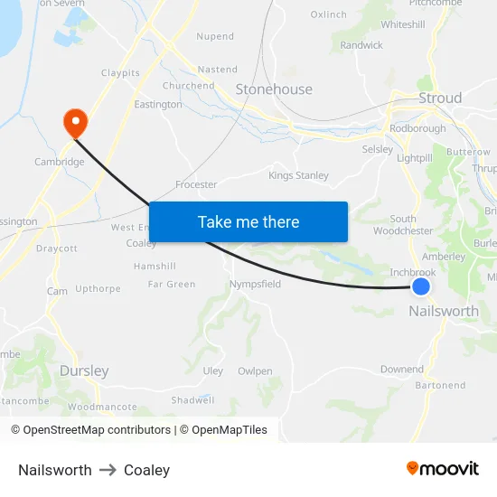 Nailsworth to Coaley with public transportation
