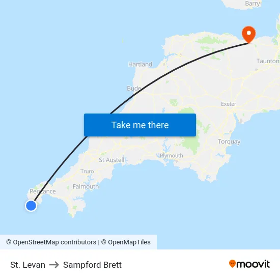 St. Levan to Sampford Brett with public transportation