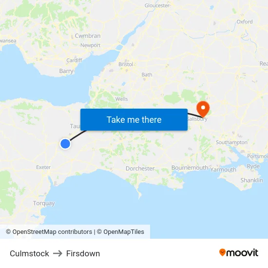 Culmstock to Firsdown with public transportation