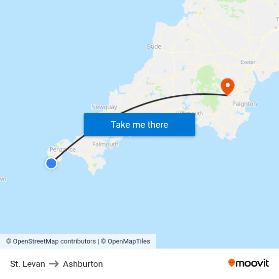 St. Levan to Ashburton with public transportation