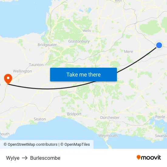 Wylye to Burlescombe with public transportation