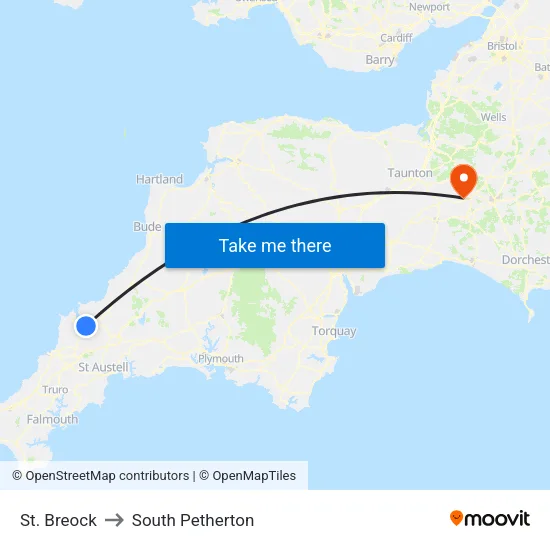 St. Breock to South Petherton with public transportation