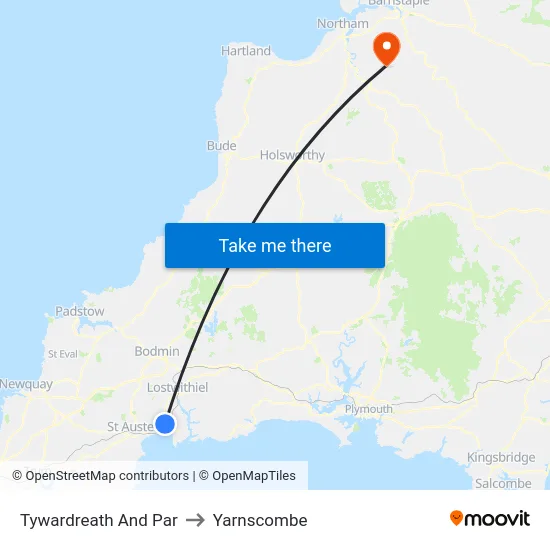 Tywardreath And Par to Yarnscombe with public transportation