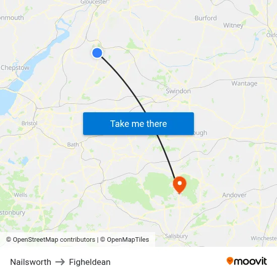 Nailsworth to Figheldean with public transportation