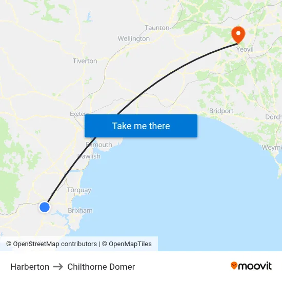 Harberton to Chilthorne Domer with public transportation