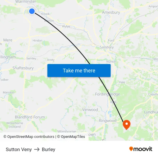 Sutton Veny to Burley with public transportation